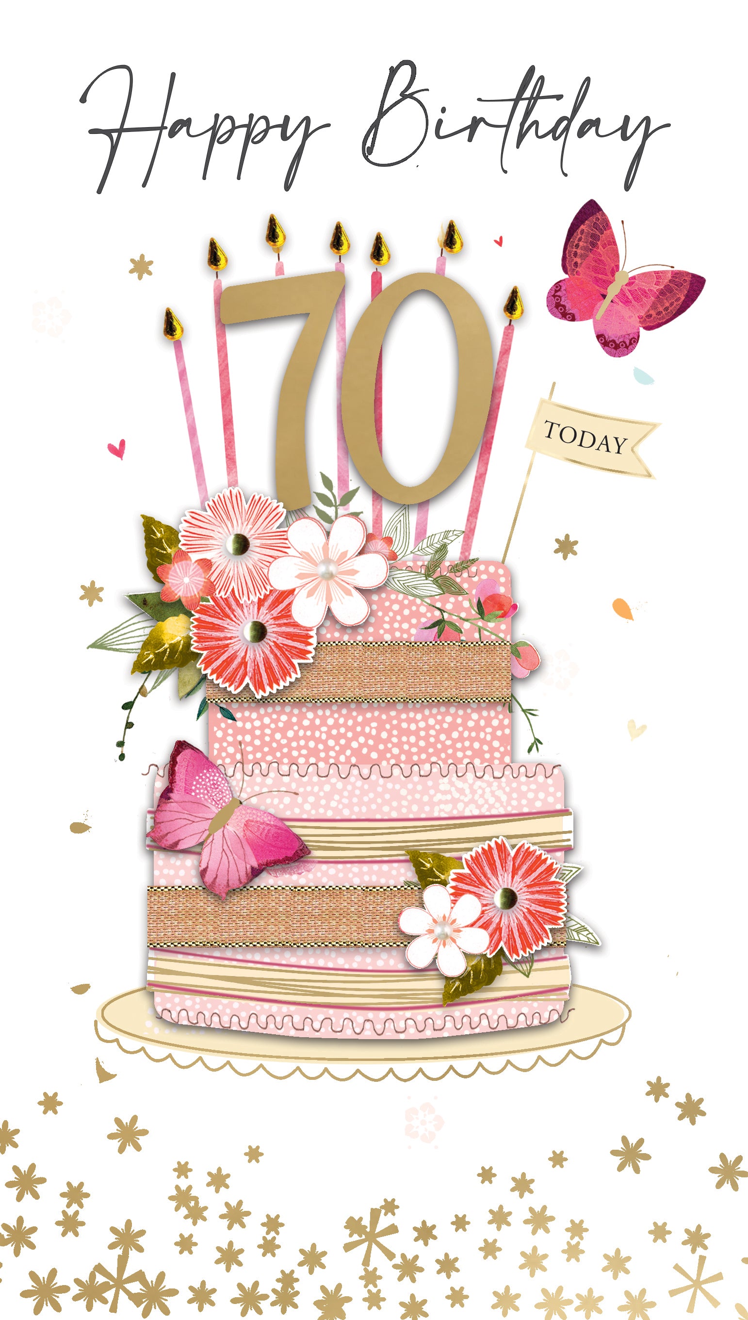 70th Cake Topper Gyufise 1Pc Happy 70th Birthday Cake Topper Glitter 70 ...